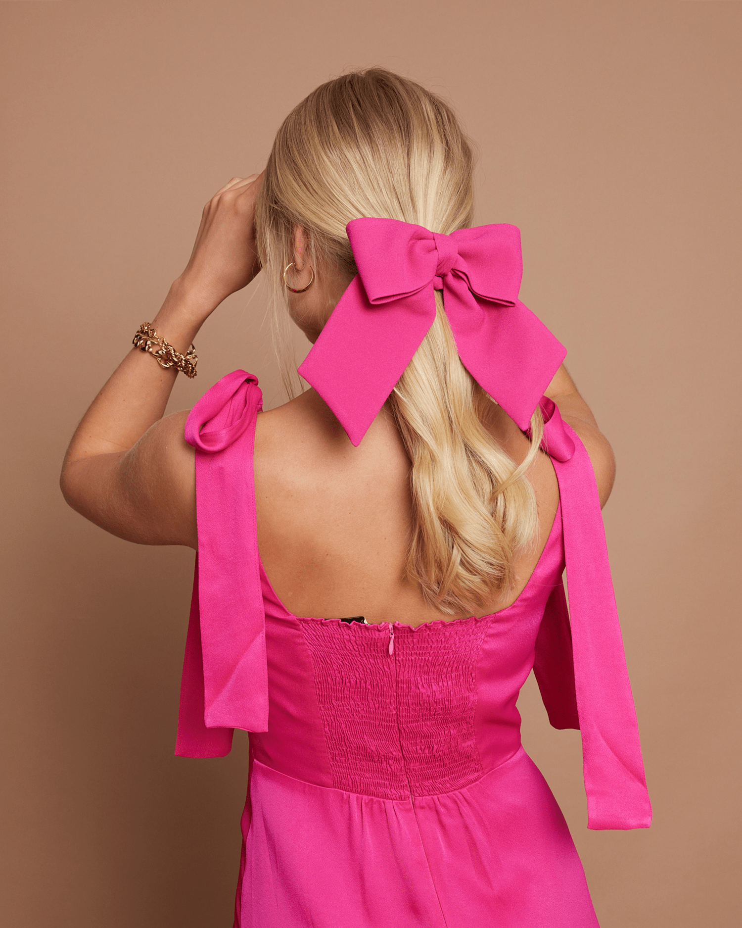 Our Satin Hot Pink Bow - Maids to Measure